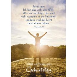 Postkarte Gl&uuml;ck und Segen zum Geburtstag (10 St&uuml;ck)