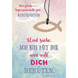 Gl&uuml;ckwunschkarte Herzliche Segensw&uuml;nsche zur Konfirmation (5 St&uuml;ck)