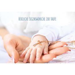 Gl&uuml;ckwunschkarte - Herzliche Segensw&uuml;nsche zur Taufe (6 St&uuml;ck)
