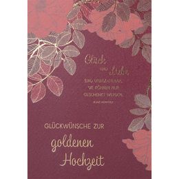 Gl&uuml;ckwunschkarte - Gl&uuml;ckw&uuml;nsche zur goldenen Hochzeit (6 St&uuml;ck)