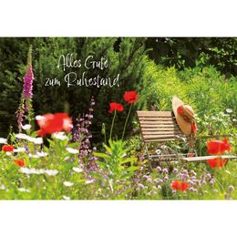 Gl&uuml;ckwunschkarte - Alles Gute zum Ruhestand (6 St&uuml;ck)