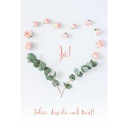Gl&uuml;ckwunschkarte zur Hochzeit - Ja! Sch&ouml;n, dass ihr euch traut! (6 St&uuml;ck)