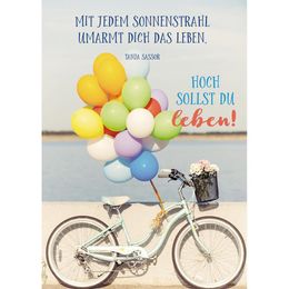 Postkarte zum Geburtstag Hoch sollst du leben! (10 St&uuml;ck)