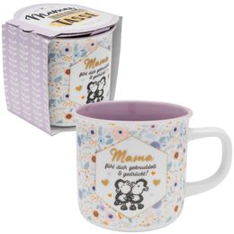 Tasse &raquo;Mama, f&uuml;hl dich geknuddelt & gedr&uuml;ckt&laquo;