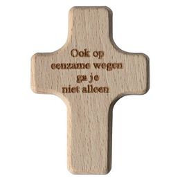 Kleiner Begleiter aus Bronze - Kreuz "Ook op eenzame wegen ..." (1 St&uuml;ck)