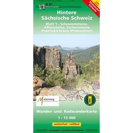 Hintere S&auml;chsische Schweiz Blatt 1 - Schrammsteine, Affensteine, Zschirnsteine