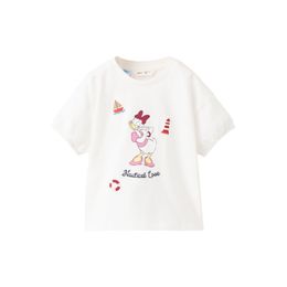 Mango Kids T-Shirt 'PDLOVE' M&auml;dchen Gr&ouml;&szlig;e 86 pastellgelb / pastellpink / dunkelrot / offwhite