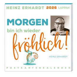 Lappan Verlag Postkartenkalender &raquo;Heinz Erhardt 2026 &ndash; Morgen bin ich wieder fr&ouml;hlich!&laquo;