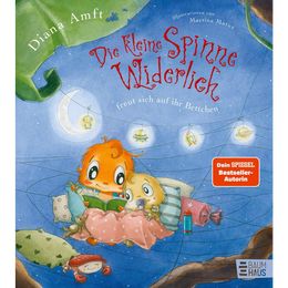 Die kleine Spinne Widerlich freut sich auf ihr Bettchen