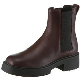 Damen Chelseaboots "CHUNKY CHELSEA BOOT LTH", Calvin Klein Jeans, Gr. 38, braun, Elastischer Einsatz, Leder, Schuhe, Schlupfboots, Stiefelette in