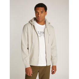 Tommy Hilfiger Herren Kapuzensweatjacke "ESSENTIAL FLEECE ZIP THROUGH", beige, Gr. S, Sweatware, Obermaterial: 60% Baumwolle, 40% Polyester,