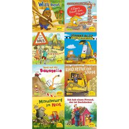Carlsen Verlag Pixi-Bundle 8er Serie 276: Pixis Fahrzeuge auf der Baustelle (8x1 Exemplar)