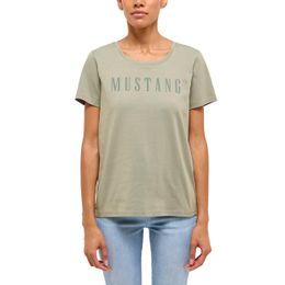 Kurzarmshirt Mustang "Damen Style Alma", Damen, Gr. XS, gr&uuml;n, Jersey, 100% Baumwolle, Rundhals, Shirts Kurzarmshirt