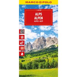 MARCO POLO Reisekarte Alpen 1:650.000
