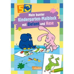 Carlsen Verlag Mein bunter Kindergarten-Malblock mit Elefant und Hase