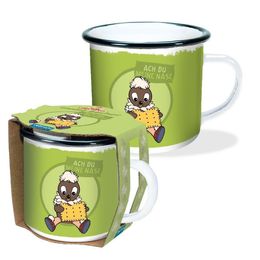Unser Sandm&auml;nnchen Emaille-Becher Ach du meine Nase