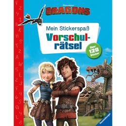RAVENSBURGER VERLAG Mein Stickerspa&szlig; Dreamworks Dragons: Vorschulr&auml;tsel