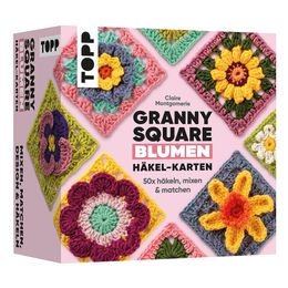 Blumen-H&auml;kel-Karten &raquo;Granny Square&laquo;
