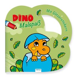 Tr&ouml;tsch Malbuch Stickermalbuch Dino Malspa&szlig;