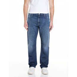 Replay Herren Straight-Jeans "Aideen", blau, Gr. 36, Denim/Jeans, Obermaterial: 99% Baumwolle, 1% Elasthan, Jeans, im 5-Pocket-Stil