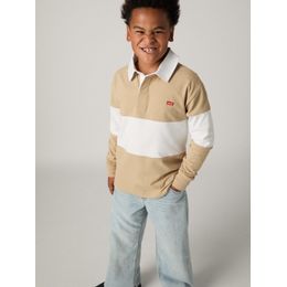 LEVI'S KIDS Jungen Langarmshirt "LVB TIMELESS RUGBY POLO"travertine, Gr. 8, gestreift, Jersey, Obermaterial: 60% Baumwolle, 40% Polyester, Shirts,