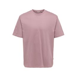 Only & Sons ONLY & SONS Herren Rundhalsshirt "ONSFRED RLX SS TEE"twilight mauve, Gr. M, unifarben, Single Jersey, Obermaterial: 100% Baumwolle, Shirts,