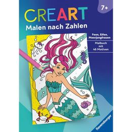 RAVENSBURGER VERLAG CreArt Malen nach Zahlen ab 7: Feen, Elfen, Meerjungfrauen
