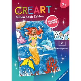 RAVENSBURGER VERLAG CreArt Malen nach Zahlen ab 7 Zauberpapier - Meerjungfrauen