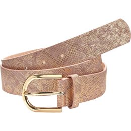 Lascana Damen H&uuml;ftg&uuml;rtel "Hoseng&uuml;rtel, G&uuml;rtel, Jeansg&uuml;rtel, Anzugg&uuml;rtel", rosa, Gr. 115, Reptilienpr&auml;gung, Schlangenoptik, bedruckt, beschichtet,
