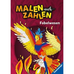 RAVENSBURGER VERLAG Ravensburger Malen nach Zahlen Fabelwesen - 32 Motive abgestimmt auf Buntstiftse...
