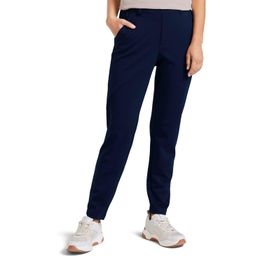 Schlupfhose Tom Tailor Denim, Damen, Gr. XL (42), N-Gr, blau (dunkelblau), Jersey, Obermaterial: 74% Polyester, 22% Viskose, 4% Elasthan, unifarben, bequem kn&ouml;chellang, Hosen Schlupfhose, im Jogg-Pant Stil