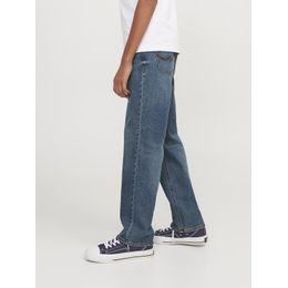 Jack & Jones Jungen Regular-fit-Jeans "JJICLARK JJORIG STRETCH SQ 223 NOOS JNR", blau, Basic, Gr. 140, JACK & JONES JUNIOR, Abriebeffekte, Denim/Jeans,