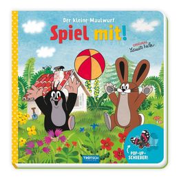 Tr&ouml;tsch Der kleine Maulwurf Spiel mit Pappenbuch mit Pop-up-Schiebern