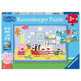 RAVENSBURGER VERLAG Ravensburger Kinderpuzzle 05574 - Peppas Abenteuer - 2x12 Teile Peppa Pig Puzzle...