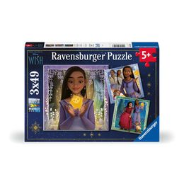 RAVENSBURGER VERLAG Ravensburger Kinderpuzzle 05702 - Disney Wish - 3x49 Teile Disney Wish Puzzle f&uuml;...