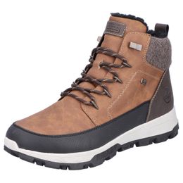 Rieker Herren Winterboots, Gr. 41, braun, Lederimitat, Textil, Schuhe, mit wasserabweisender Rieker-TEX-Ausstattung
