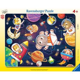 RAVENSBURGER VERLAG Ravensburger Kinderpuzzle - Tierische Astronauten - 30-48 Teile Rahmenpuzzle f&uuml;r...