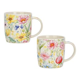 2er-Set: Tassen mit Blumen-Dekor