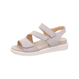 Legero Damen Riemchensandale "Legero Sandalen Leder/Fell", Gr. 42, grau, Leder, Schuhe