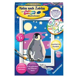 RAVENSBURGER VERLAG Ravensburger Malen nach Zahlen 28775 - Kleiner Pinguin - Kinder ab 7 Jahren