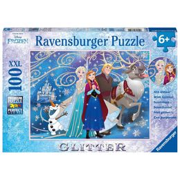 RAVENSBURGER VERLAG Disney Frozen: Glitzernder Schnee. Glitter Puzzle 100 Teile XLL