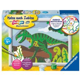 RAVENSBURGER VERLAG CreArt, Malen nach Zahlen Kinder - Hungriger Dinosaurier