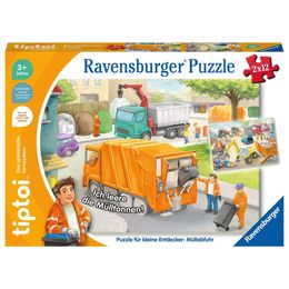 RAVENSBURGER VERLAG tiptoi&reg; Puzzle f&uuml;r kleine Entdecker: M&uuml;llabfuhr - 2x12 Teile