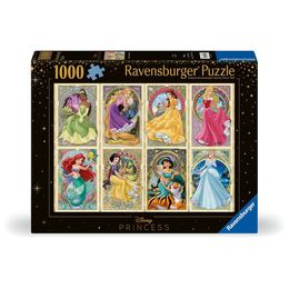 RAVENSBURGER VERLAG Erwachsenenpuzzle 1000 Teile - Disney Prinzessinnen - Nouveau Art Prinzessinnen