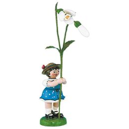 Holzfigur &raquo;M&auml;dchen mit Schneegl&ouml;ckchen&laquo;