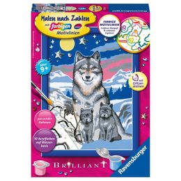 RAVENSBURGER VERLAG Ravensburger Malen nach Zahlen 27784 - S&uuml;&szlig;e Wolfsfamilie - Kinder ab 9 Jahren