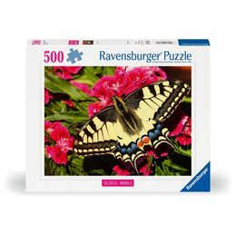 RAVENSBURGER VERLAG Erwachsenenpuzzle "Colorful Animals" 500 Teile - Schmetterling