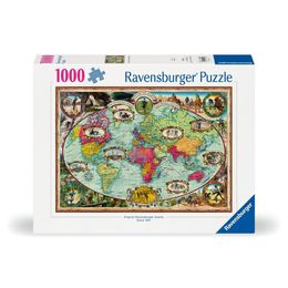 RAVENSBURGER VERLAG Erwachsenenpuzzle 1000 Teile - Mit Fahrrad um die Welt