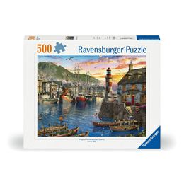 RAVENSBURGER VERLAG Erwachsenenpuzzle 500 Teile - Morgens am Hafen
