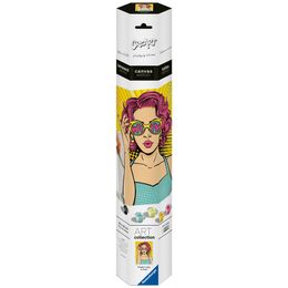 RAVENSBURGER VERLAG CreArt, Malen nach Zahlen Canvas Leinwand - PopArt Lady in Pink